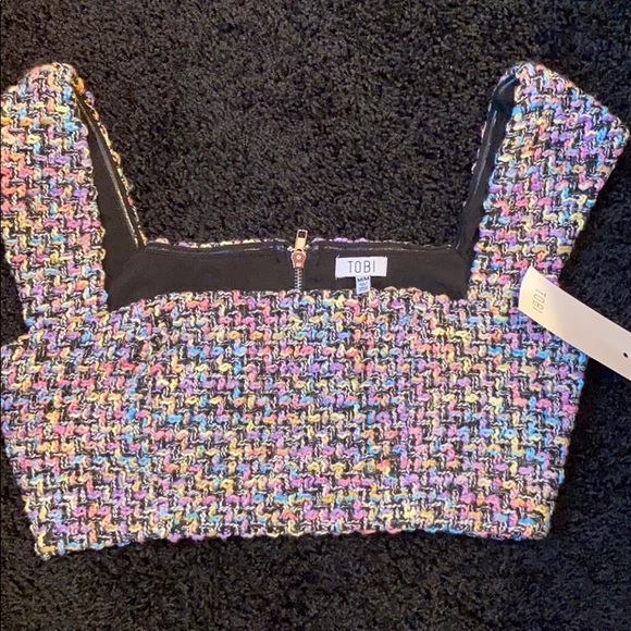 Tobi | Tops | Really Cute Woven Rainbow Crop Top | Poshmark